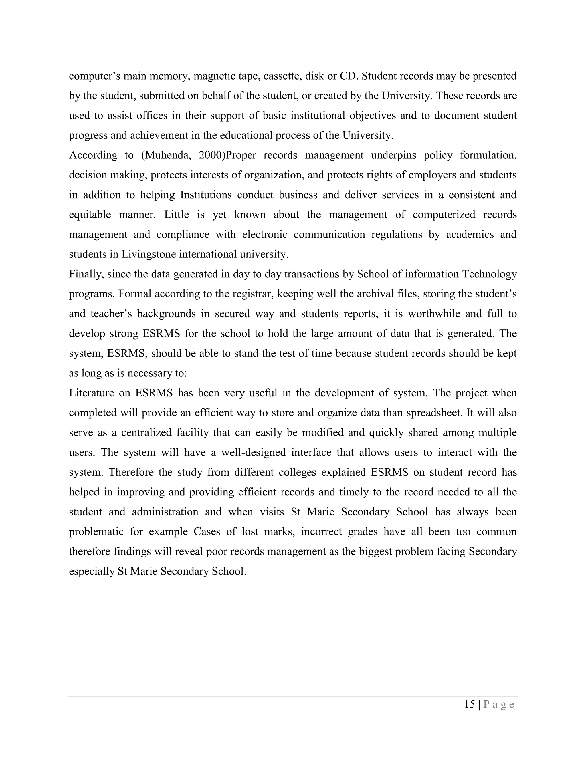 Electronic Student Record Management System | PDF