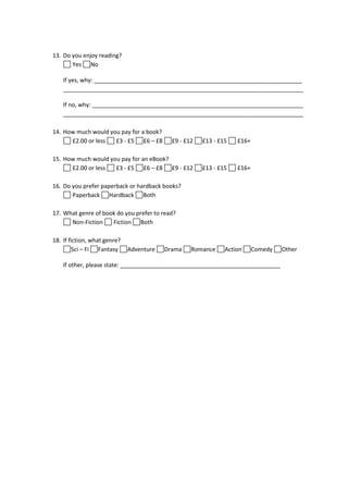 Book questionnaire | DOCX