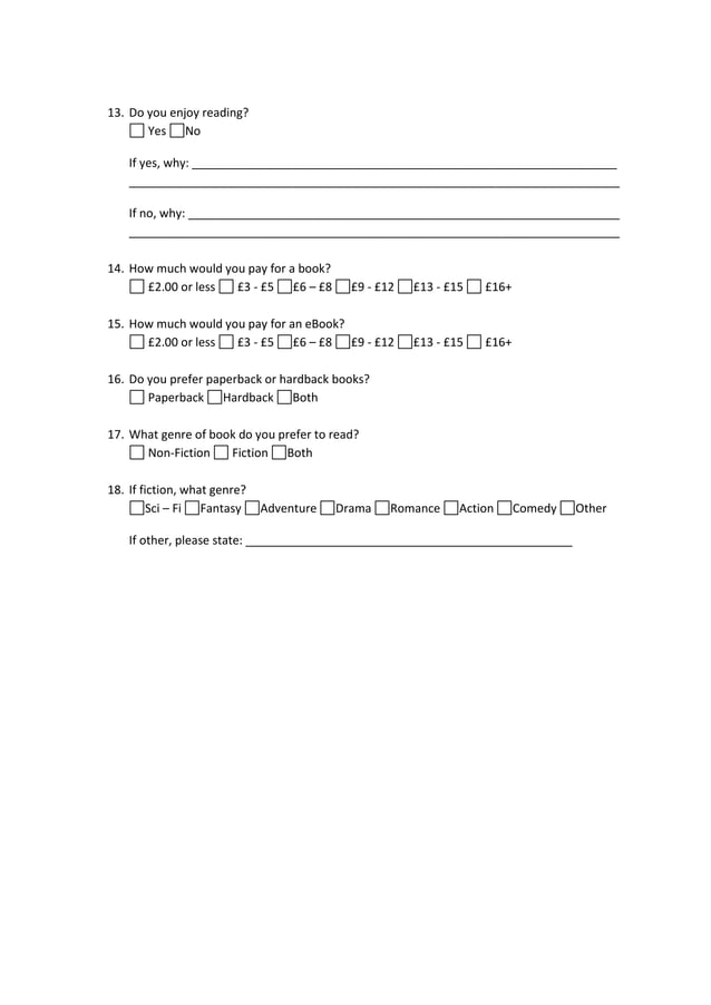 Book questionnaire | PDF