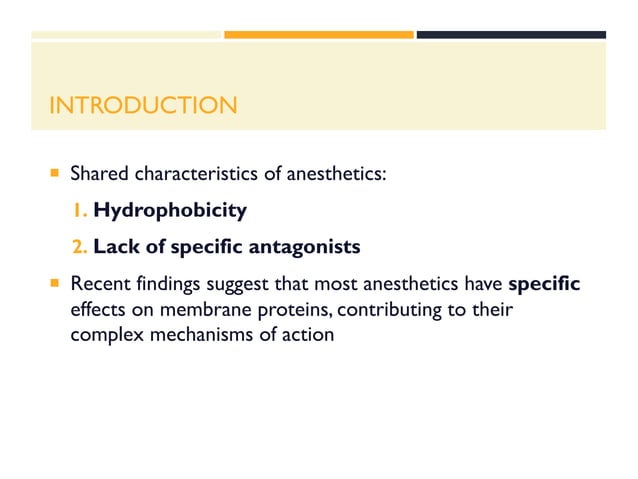 Molecular and Cellular Mechanisms of Anesthesia | PPT