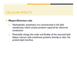 Molecular and Cellular Mechanisms of Anesthesia | PPT