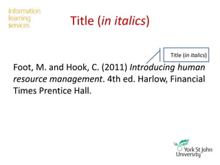 Book reference management | PPTX