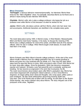 Book Report -Tuesday With Morrie | DOCX