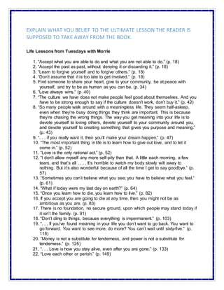 Book Report -Tuesday With Morrie | DOCX