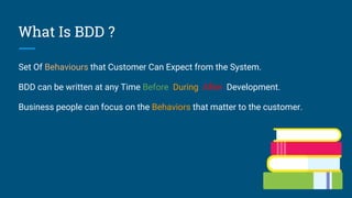 Intro To BDD and Integration test | PPTX | Technology & Computing