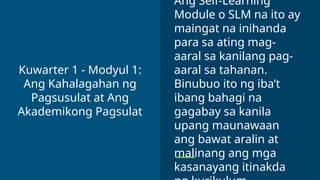Book report- Filipino sa PIling Larang Module 1-quareter 1.pptx