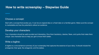 How to Write a Screenplay – Stepwise Guide with Example | PPTX