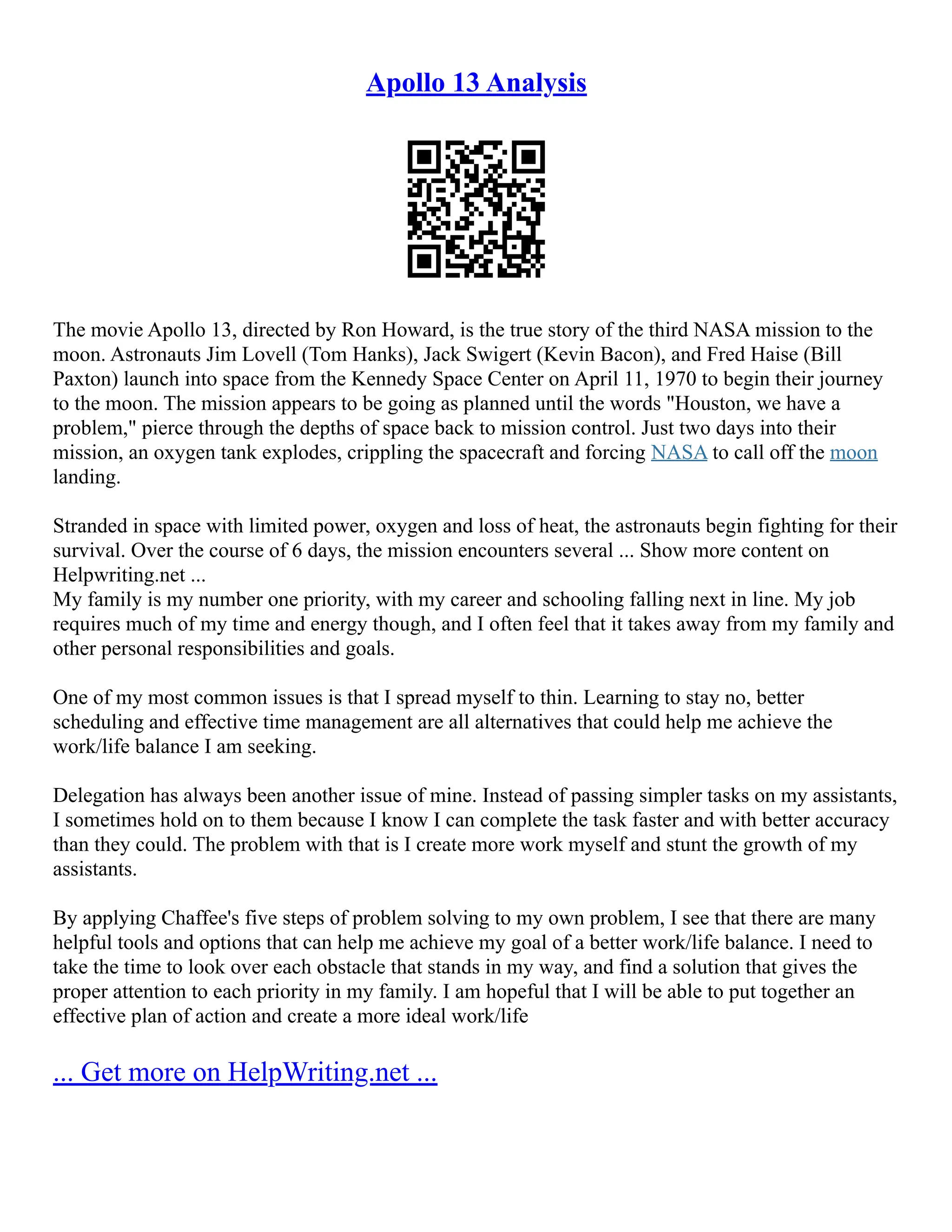 Book Report Apollo 13 | PDF