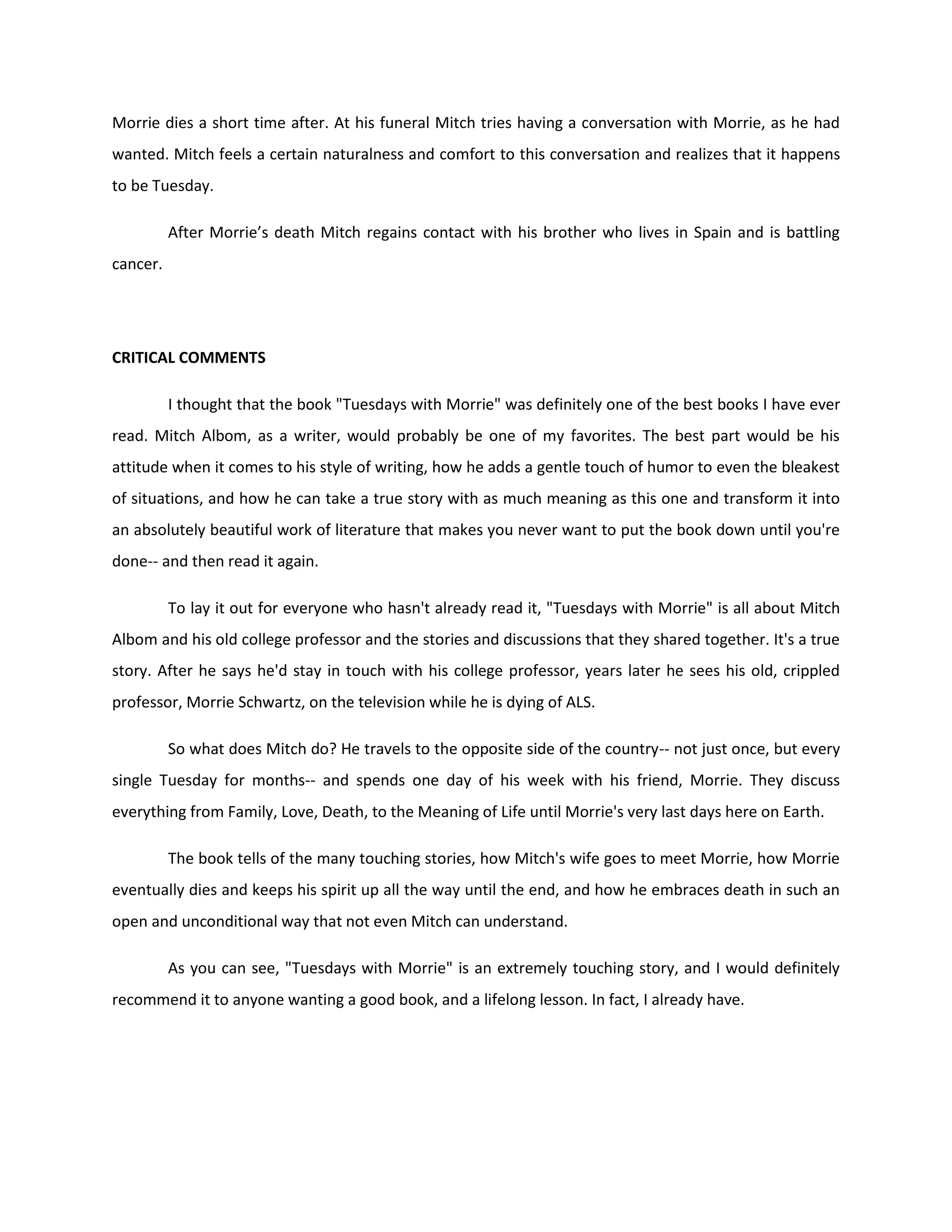 Book report book review | DOCX