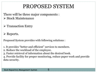 Book repository management system | PPT