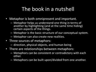 On metaphor: a book review of Metaphors we live by | PPTX