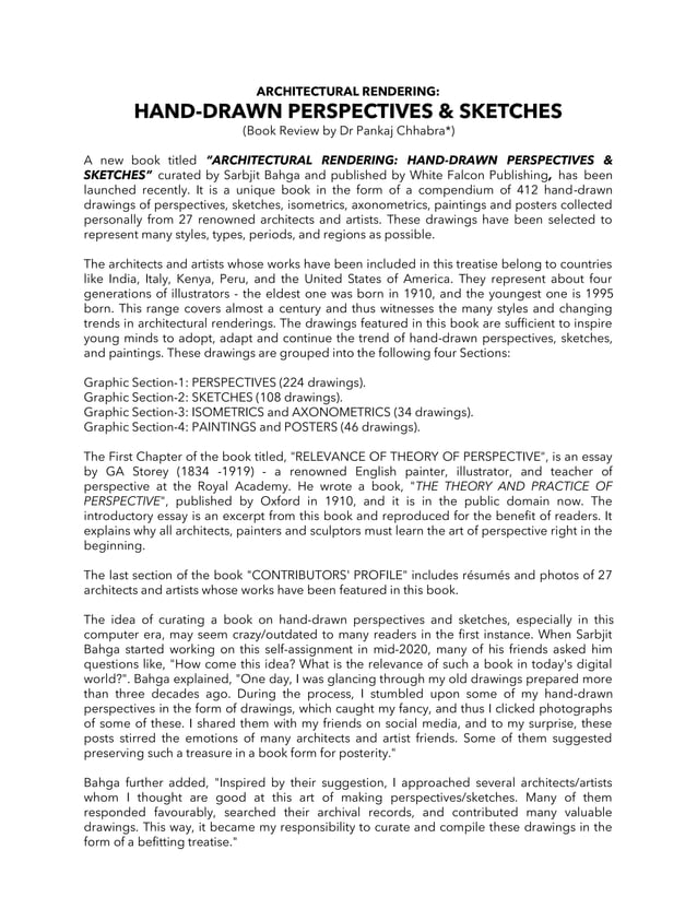 ARCHITECTURAL RENDERING: HAND-DRAWN PERSPECTIVES & SKETCHES | PDF