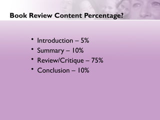 How to write a Book Review in Reading and Writing Skills | PPTX