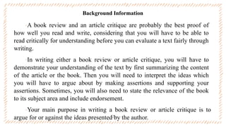 Book Review.pptx for Senior High School Student | PPTX