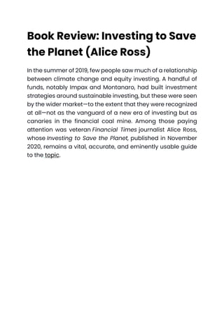 Book Review- Investing to Save the Planet (Alice Ross).pdf