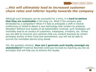 Book review: Loyalty Rules - Reicheld | PPT