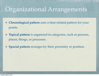 Organizing, Outlining, and Writing Presentations | PDF