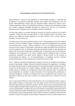 Book review neuromarketing in action | PDF | Business Administration ...