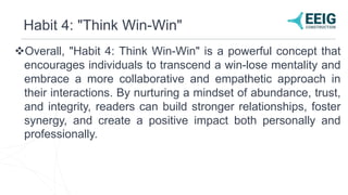 Book review of Habit 4 Think Win-Win.pptx