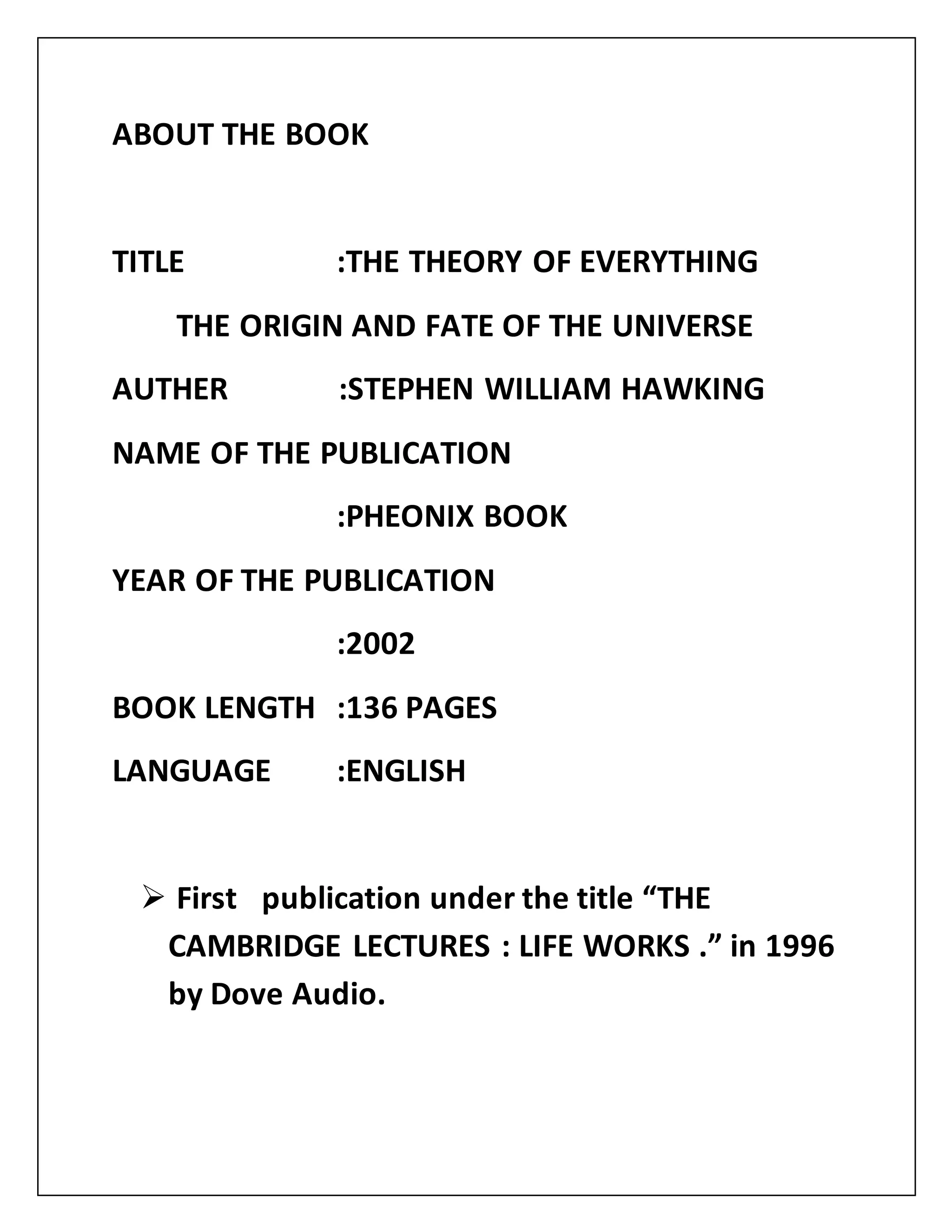 HISTORY OF EVERYTHING BOOK REVIEW | DOCX