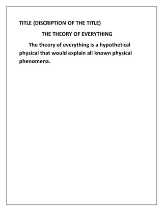 HISTORY OF EVERYTHING BOOK REVIEW | DOCX