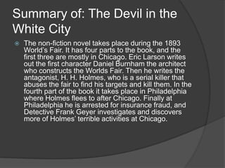Book review of the devil in the white city | PPTX