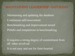 UNDERSTANDING BENCHMARKING IN A WEEK | PPT