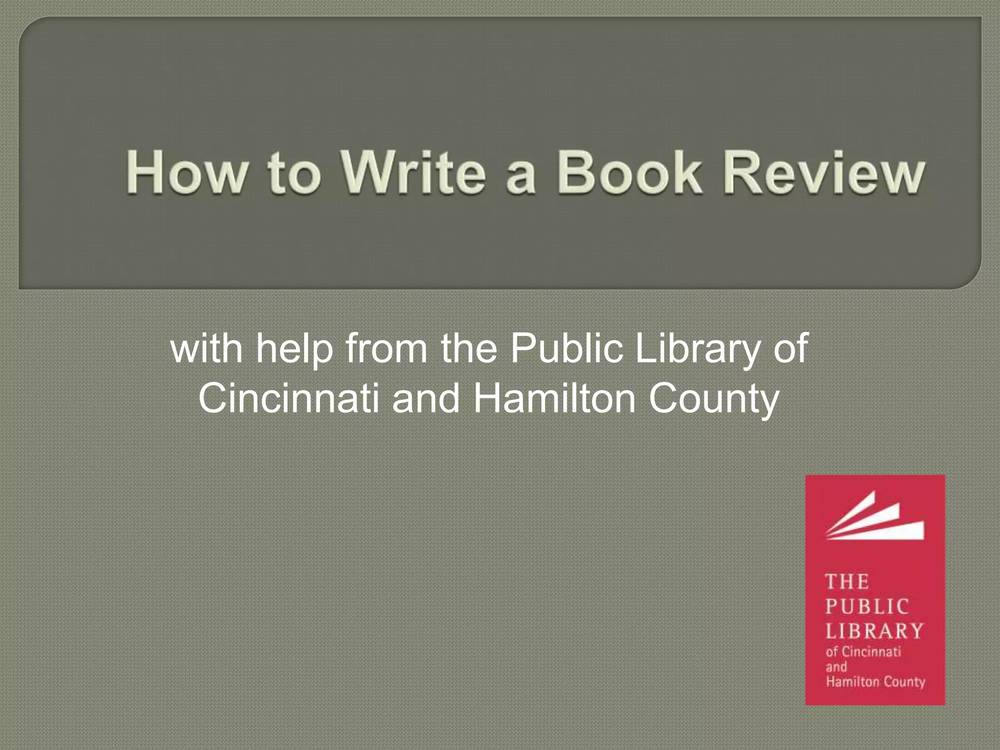 How To Write a Book Review | PPTX