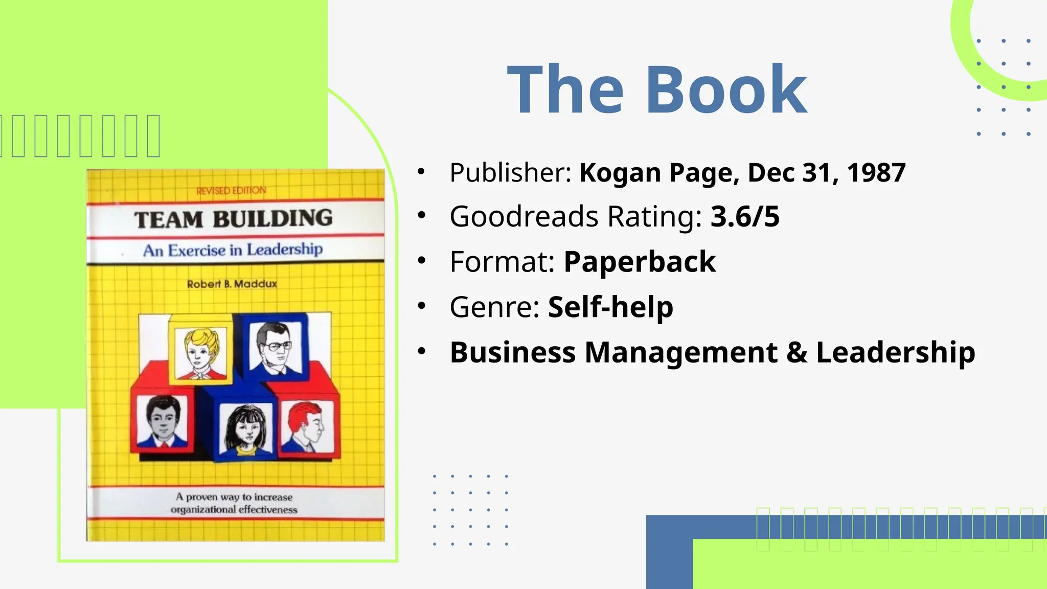 Book Review Presentation on Team Building by Robbert Maddux.pptx