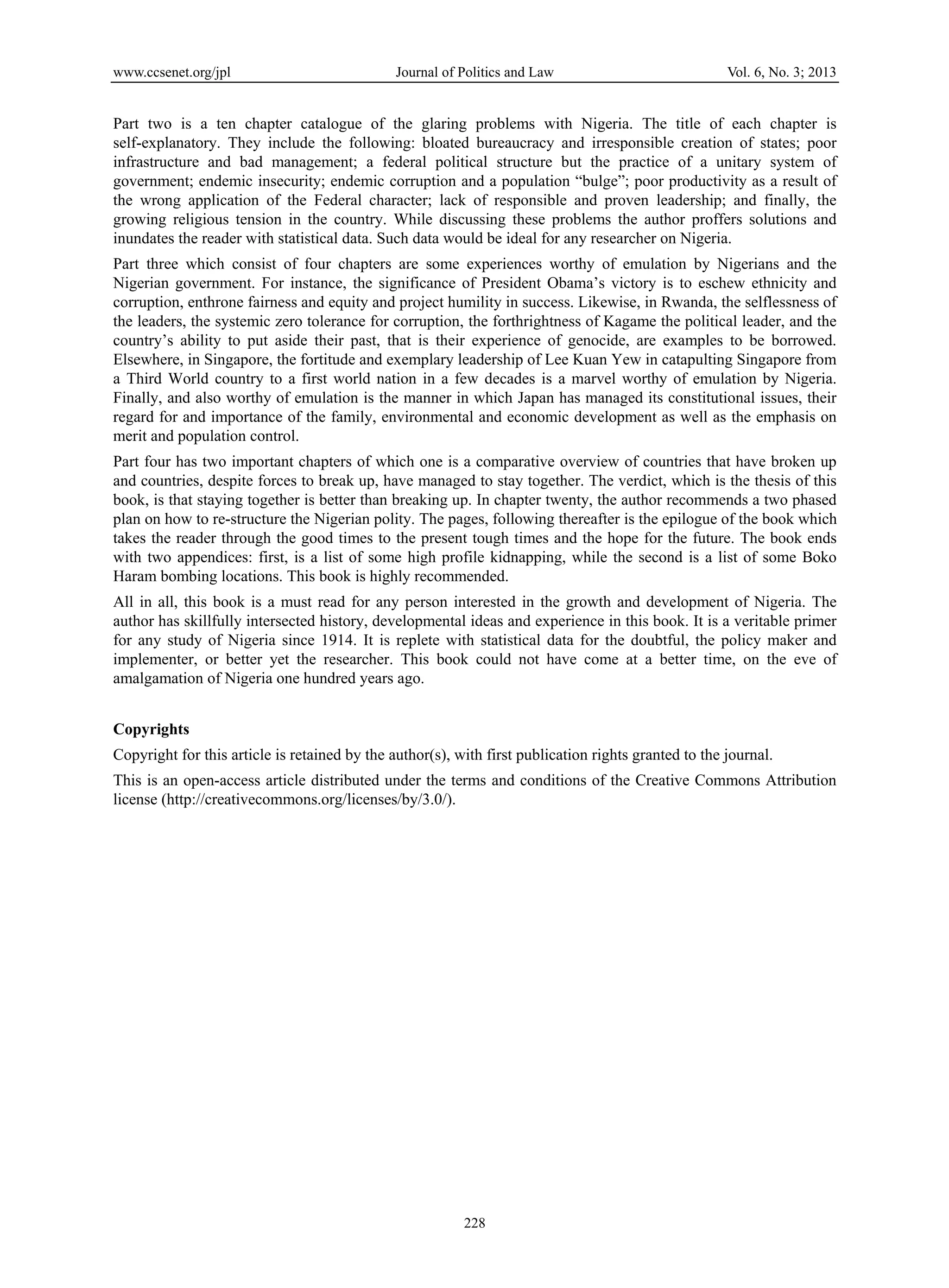 Book Review: Sam Momah, Nigeria Beyond Divorce: Amalgamation in ...