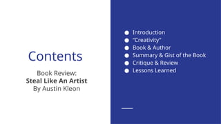 Book Review of book titled 'Steal Like An Artist'.pptx