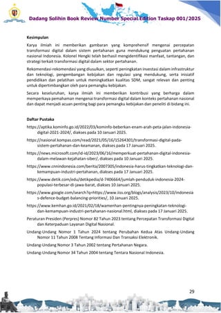 Dadang Solihin Book Review Number Special Edition Taskap 001/2025 | PDF