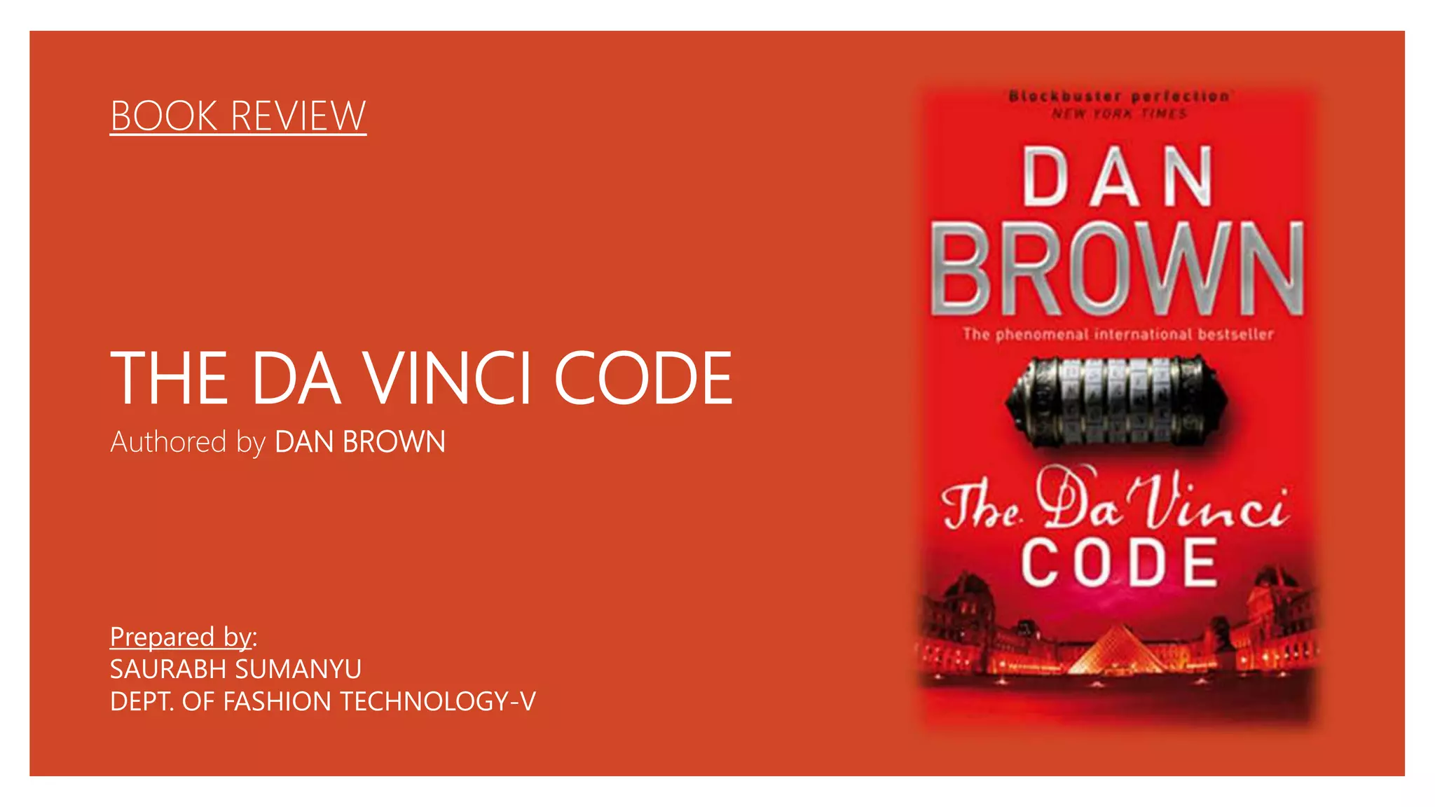 Book review the da vinci code | PPT