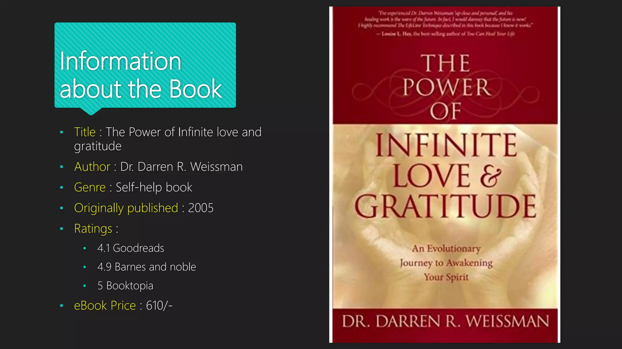 Book review the power of infinite love and gratitude | PPT