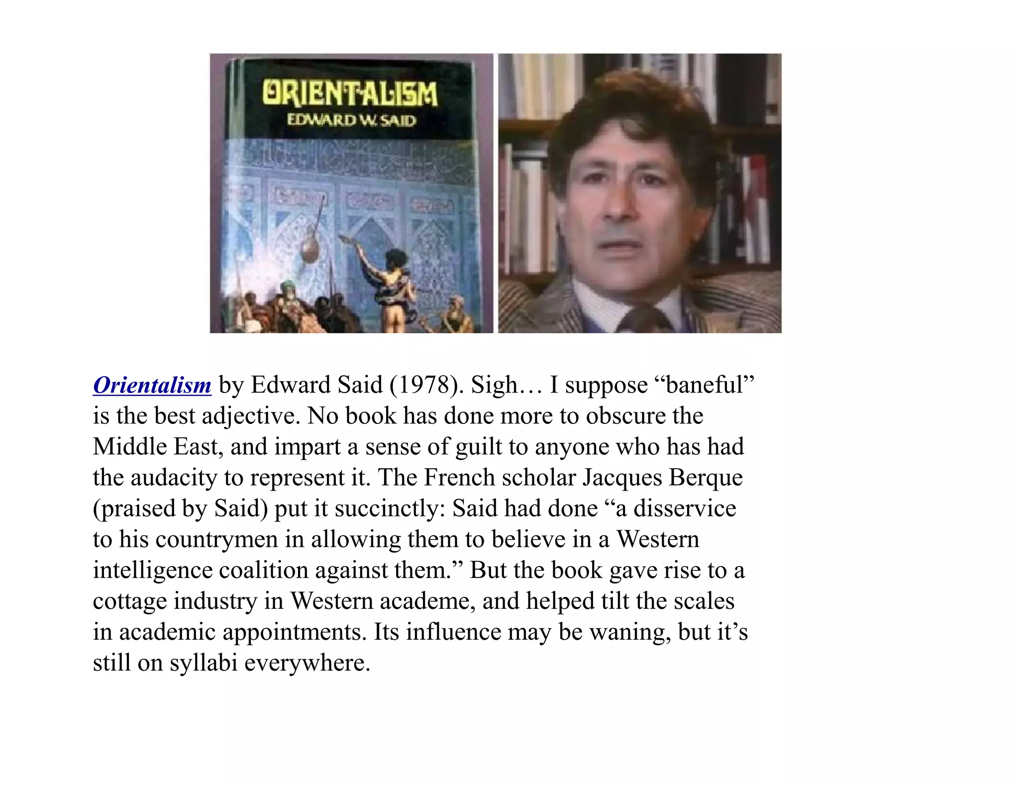 Six Most Influential Books on the Middle East | PPTX