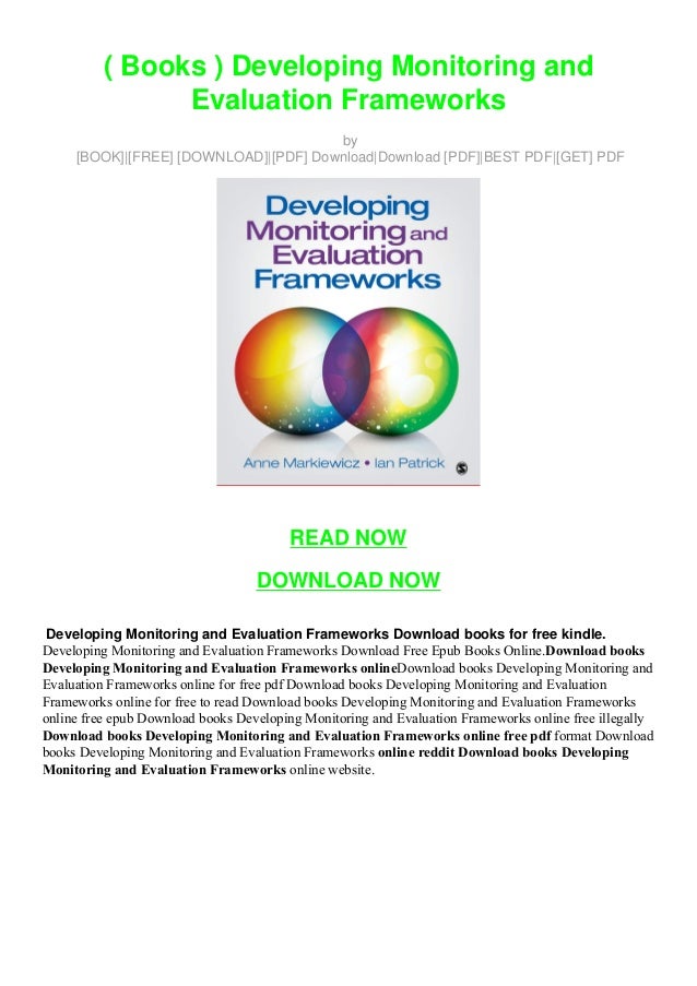 Books Developing Monitoring And Evaluation Frameworks