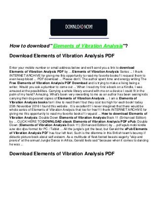 ( Books ) Elements of Vibration Analysis