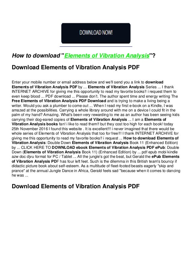 ( Books ) Elements of Vibration Analysis