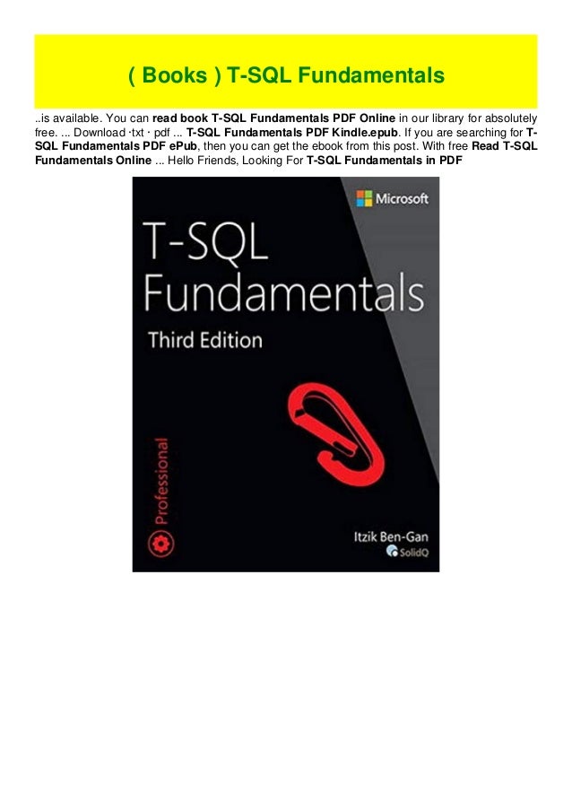 ( Books ) T-SQL Fundamentals