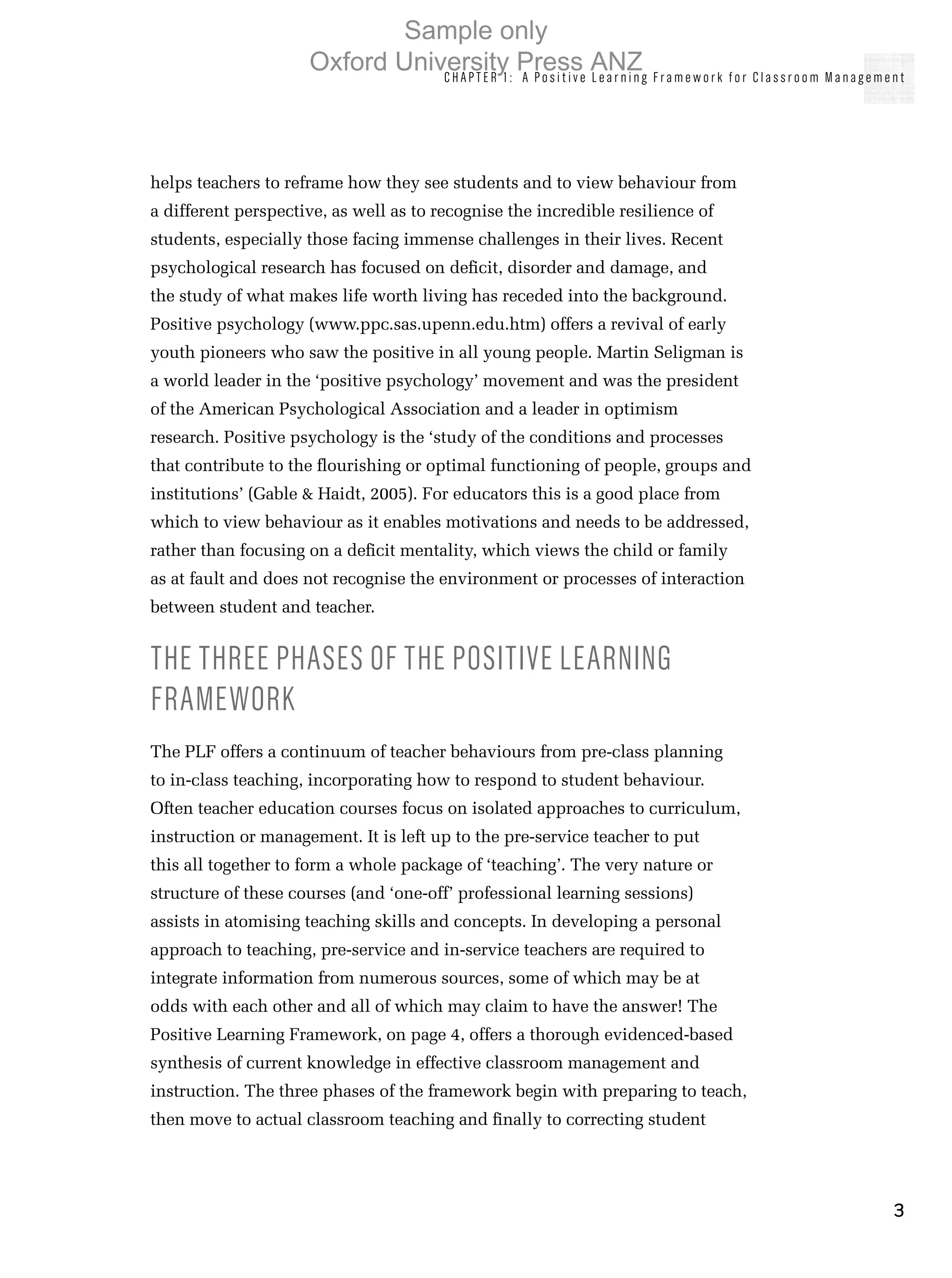 A Positive Learning Framework for Classroom Management | PDF