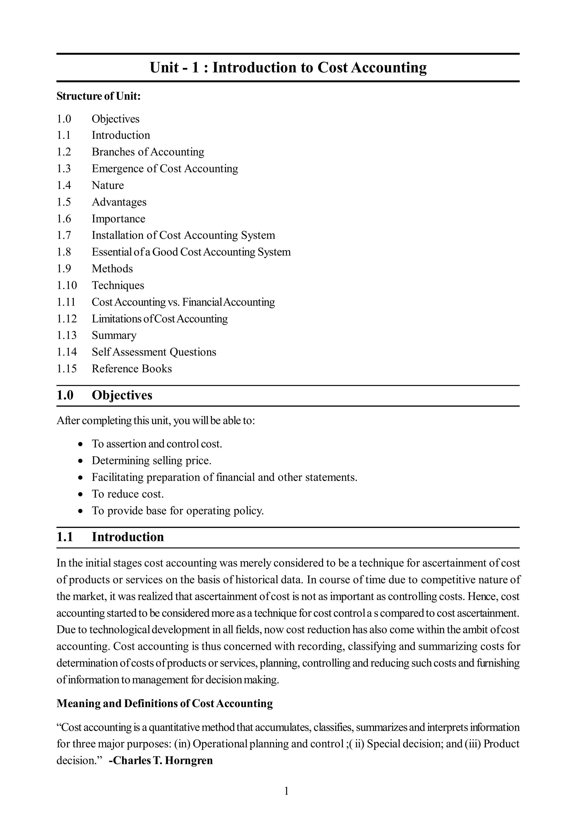 Introduction of Cost Accounting | PDF