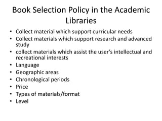 book selection policy NOU DLIM Book .pptx