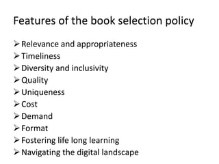 book selection policy NOU DLIM Book .pptx