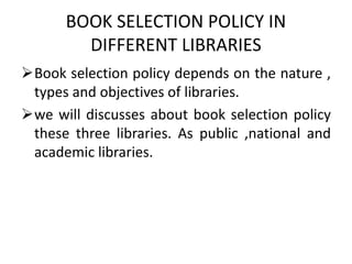 book selection policy NOU DLIM Book .pptx