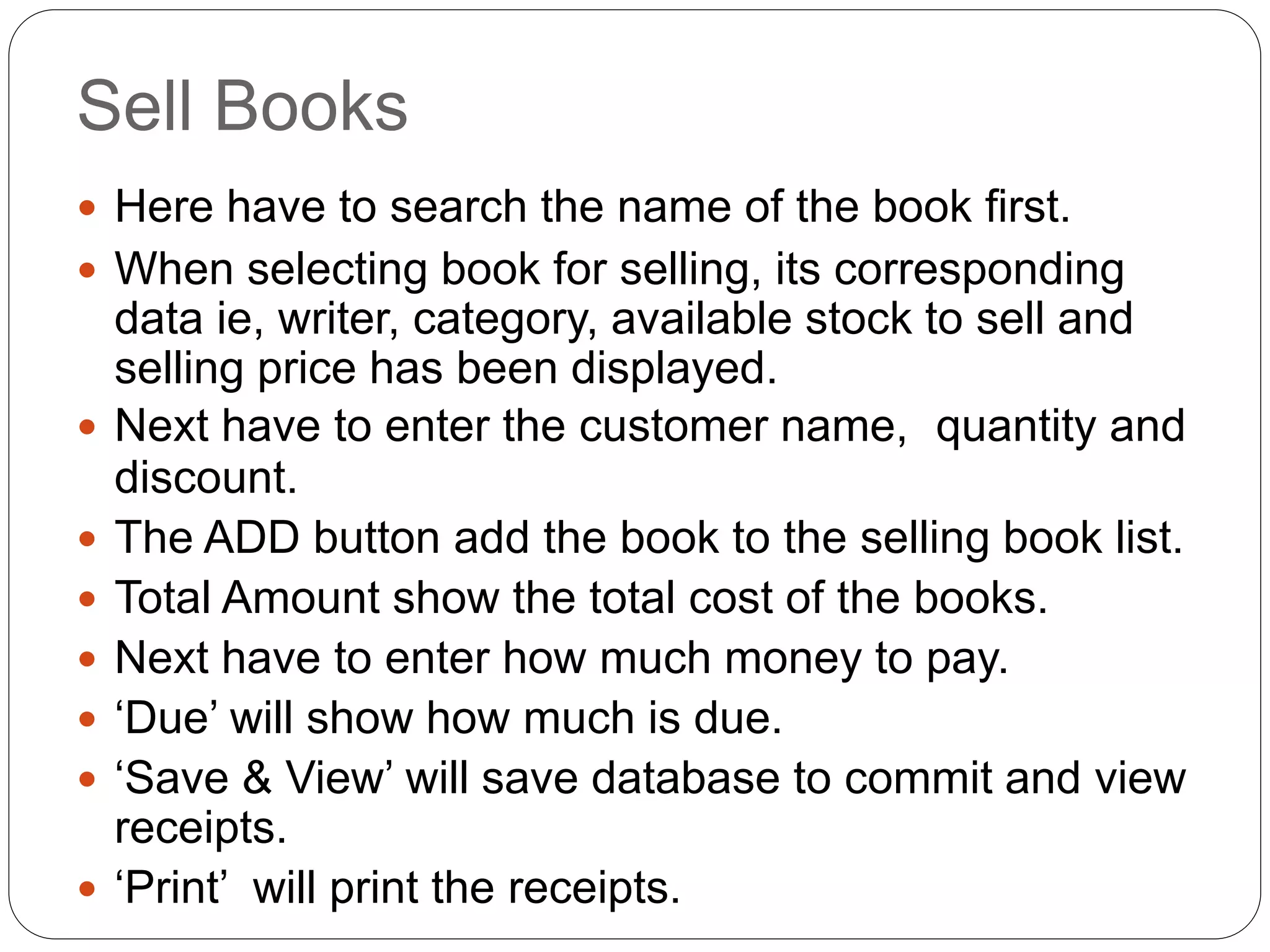 Book Shop Management System | PPTX