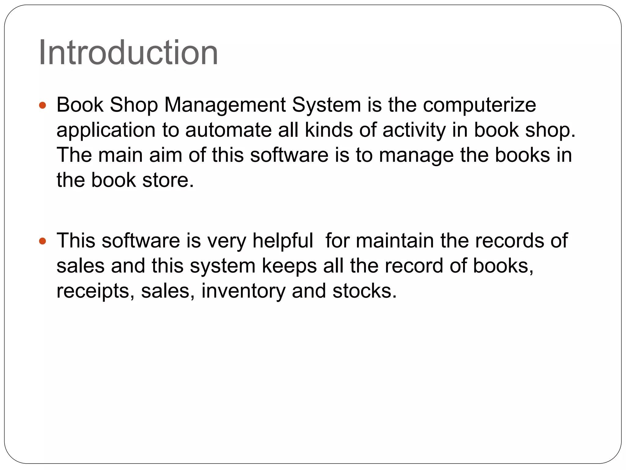 Book Shop Management System Pptx