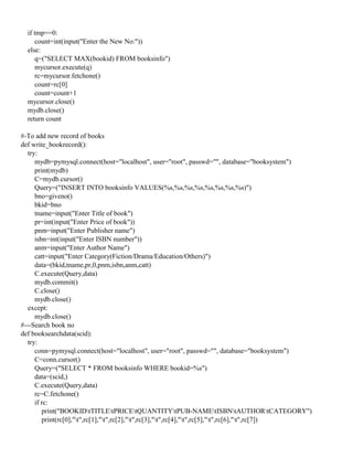 BOOK SHOP SYSTEM Project in Python | PDF | Databases | Computer Software and Applications