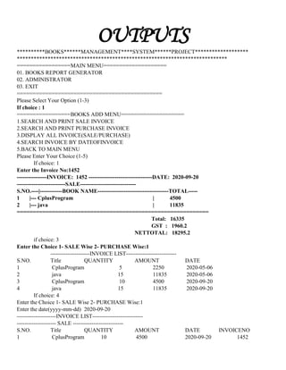 BOOK SHOP SYSTEM Project in Python | PDF