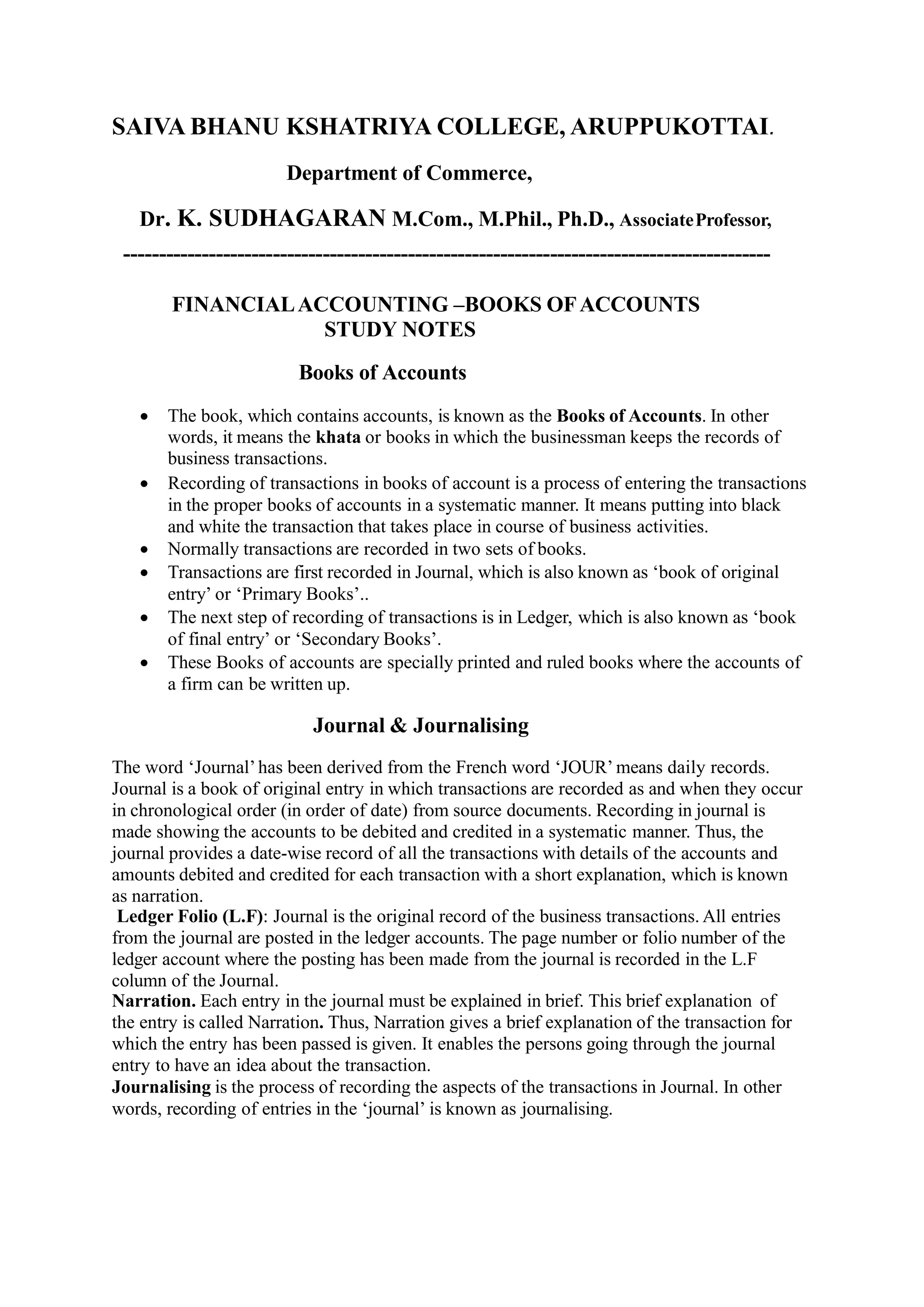 Books of accounts | PPTX