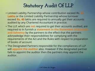 Books of Accounts and Audit of LLP | PDF